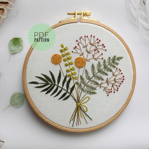 Flower Embroidery Pattern - Etsy