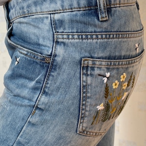 Jeans Pocket Design Embroidery, Floral Pocket Embroidery Pattern ...