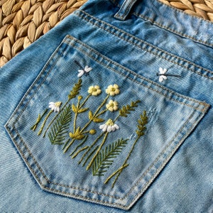Jeans Pocket Design Embroidery, Floral Pocket Embroidery Pattern ...
