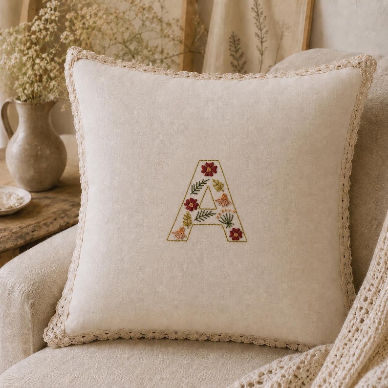 Floral Alphabet & Numbers Embroidery PDF Pattern Bundle, Wildflowers ...