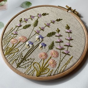 Botanical Hand Embroidery Designs Set, Wildflowers Embroidery Patterns ...
