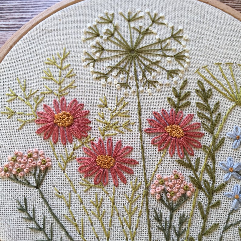 Wild Meadow Embroidery Patterns Collection Do It Yourself Set - Etsy