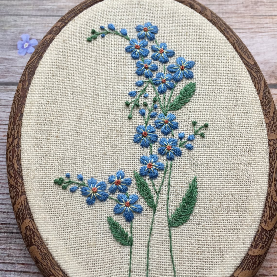 Forget Me Not Embroidery Pattern DIY Blue Wildflowers | Etsy