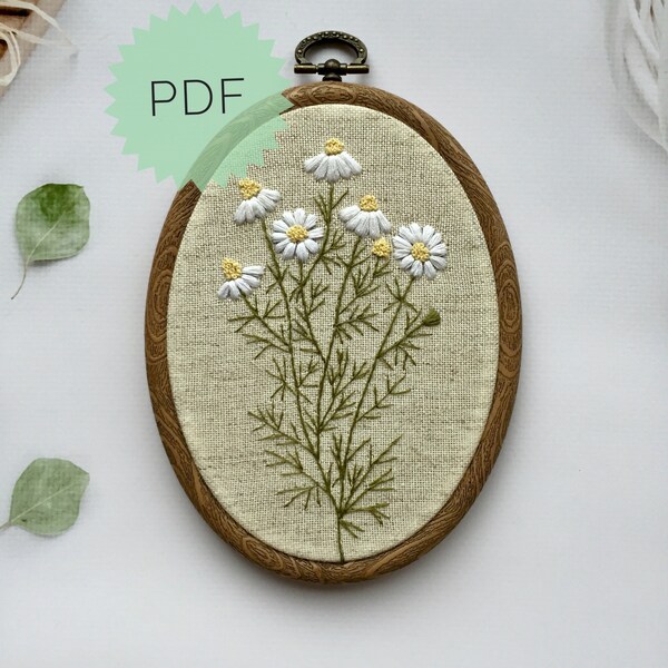 Embroidered Daisy Pattern - Etsy