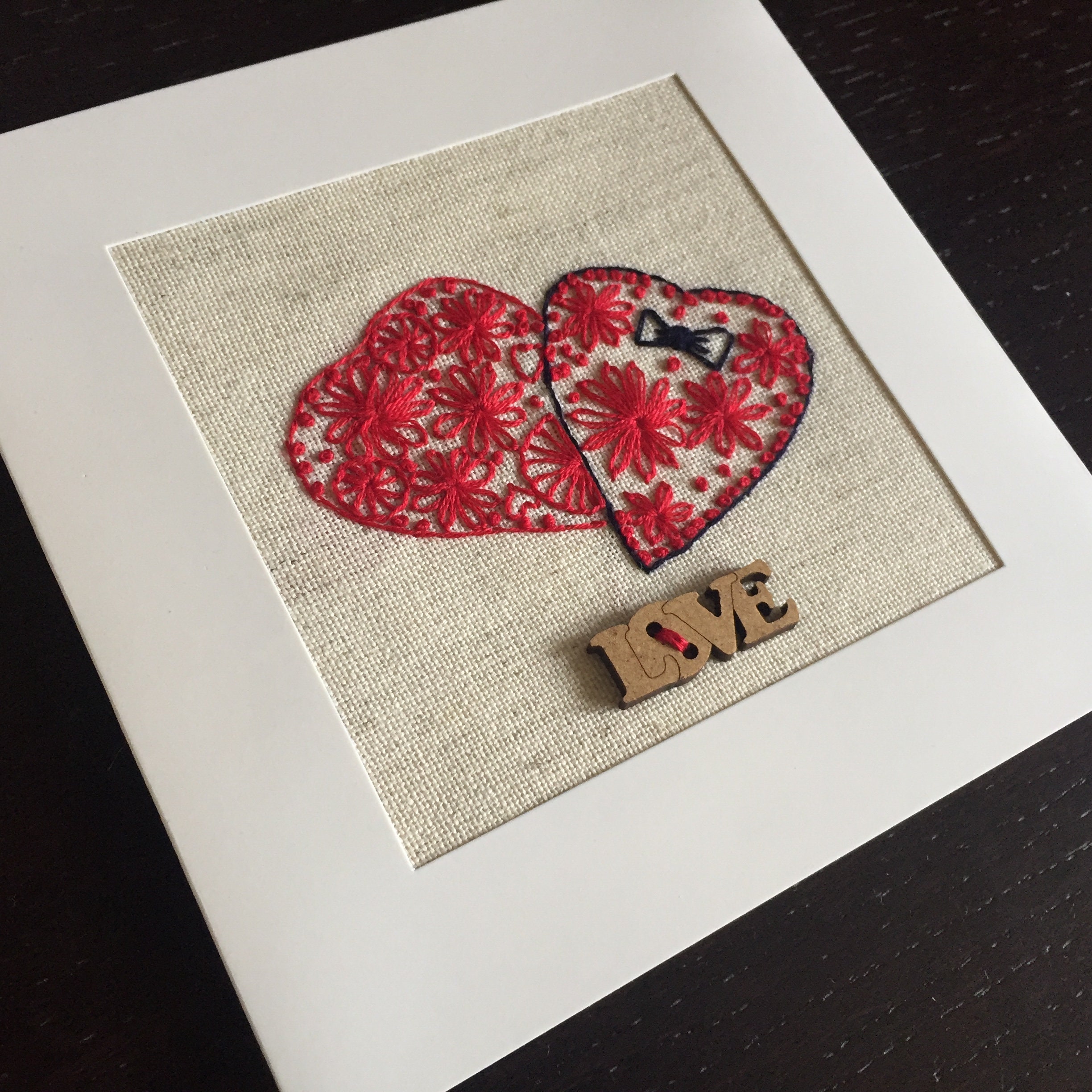 Embroidery Wedding or Engagement Postcard Gift for Couple | Etsy