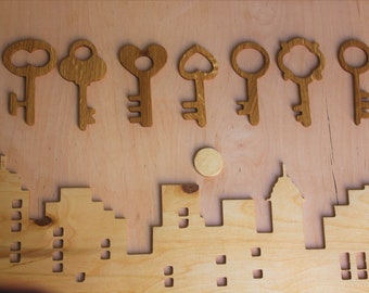 Wooden skeleton key | Etsy