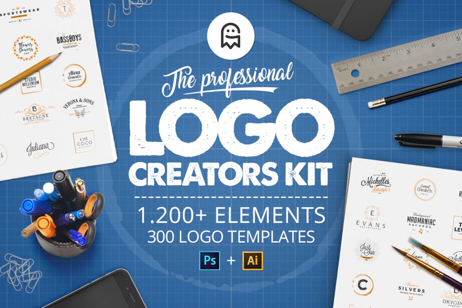 The Professional Logo Creators Kit - 1200 Logo Templates, 300 Logo ...