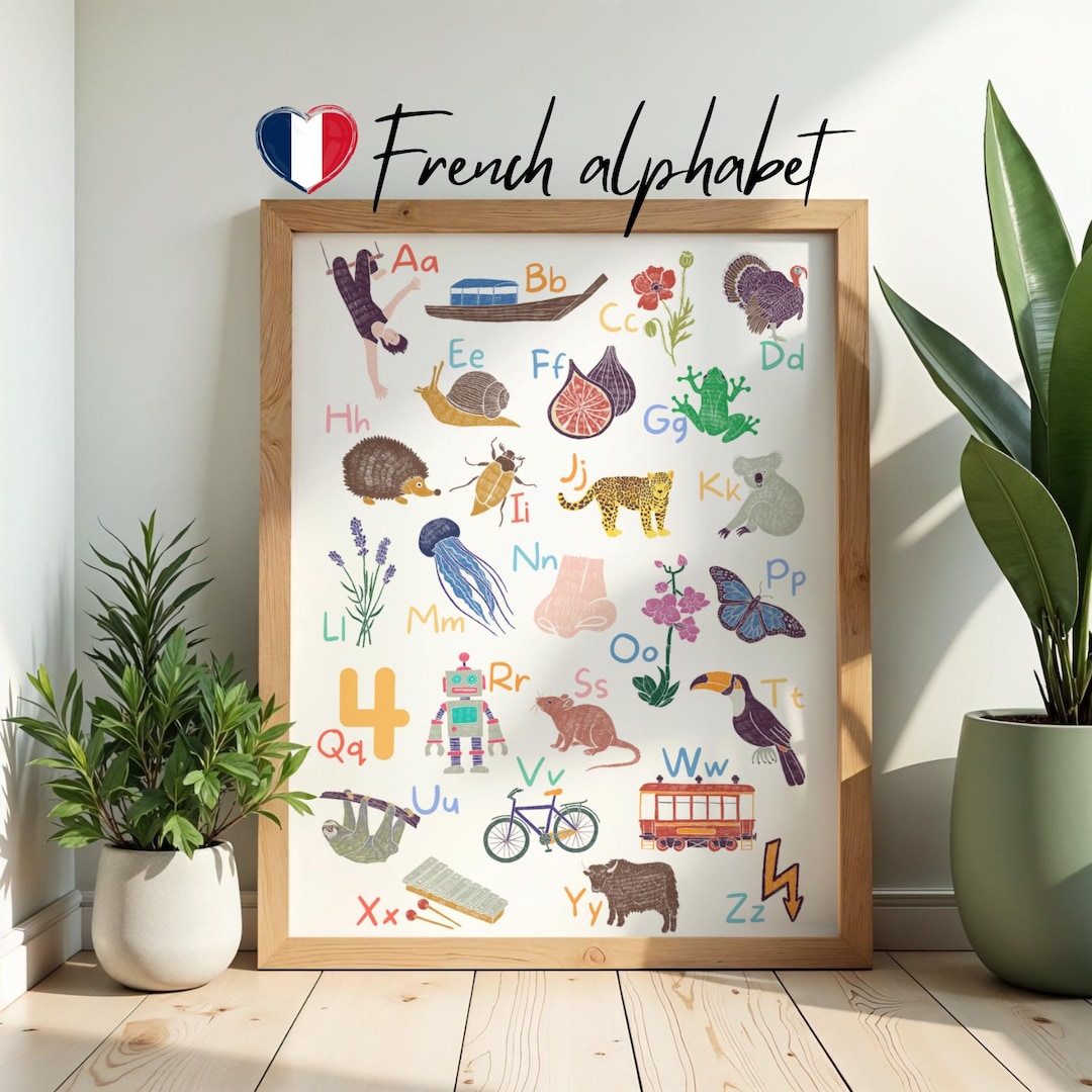 French Alphabet Poster, Français Alphabet, ABC Nursery Wall Art ...