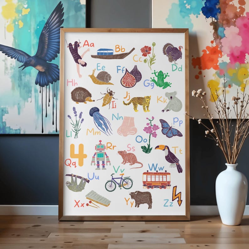 French Alphabet Poster, Français Alphabet, ABC Nursery Wall Art ...