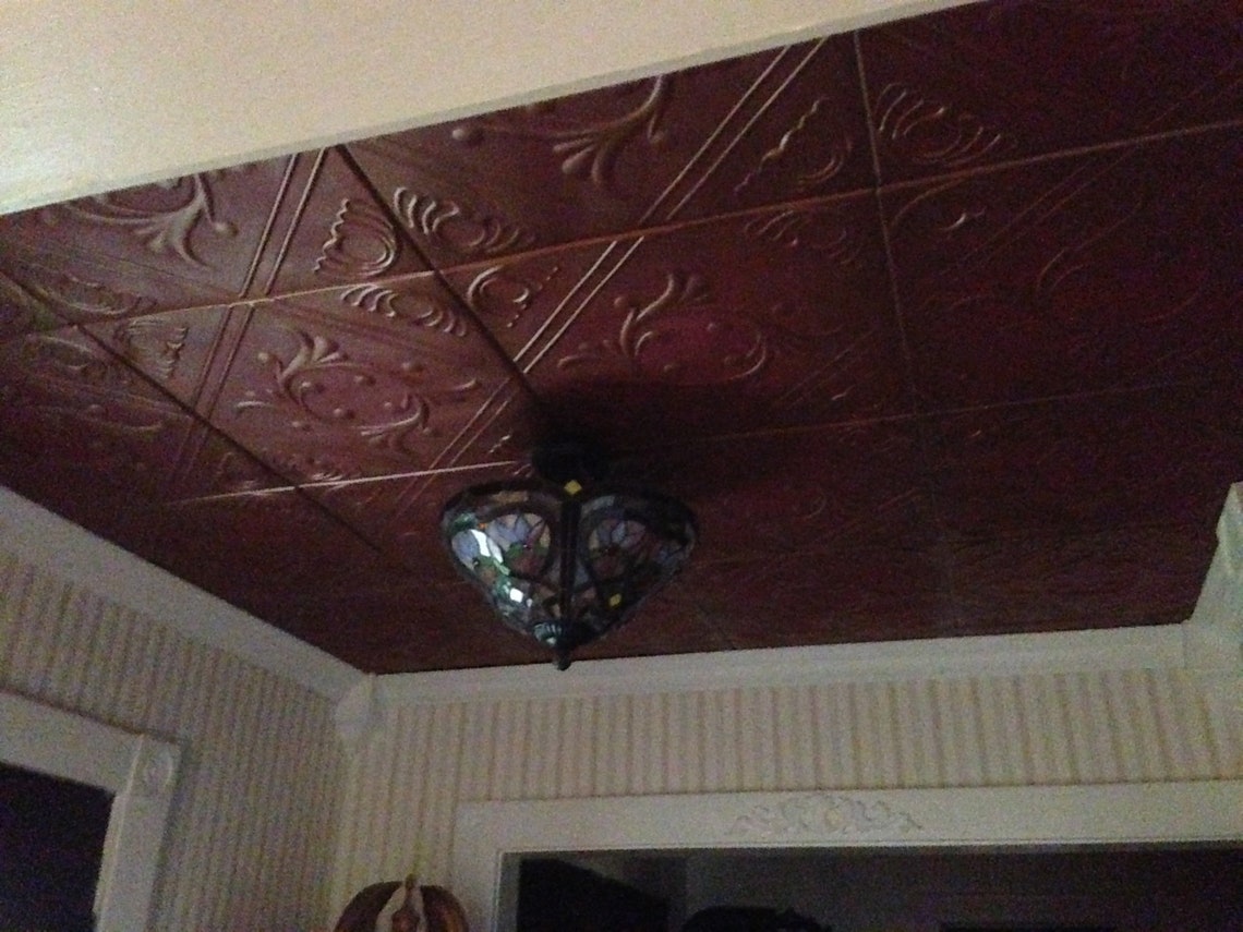 Styrofoam Ceiling Tiles Cover Popcorn Ceiling. Easy DIY - Etsy
