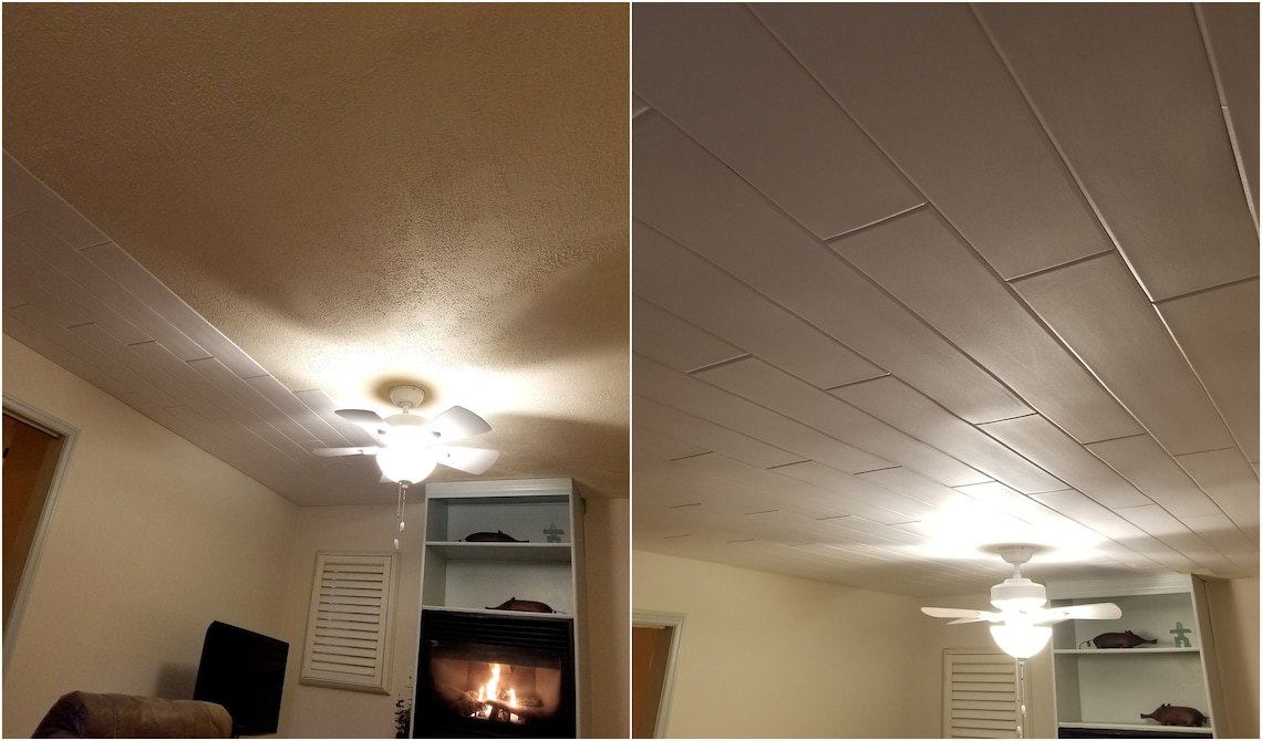 White Styrofoam Ceiling Planks to Cover Popcorn Ceiling or - Etsy