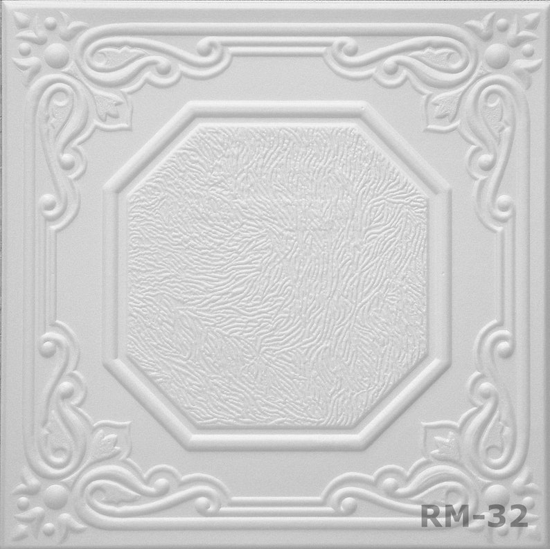 Sample of Styrofoam Ceiling Tile - Cover Popcorn Ceiling. Easy DIY ...