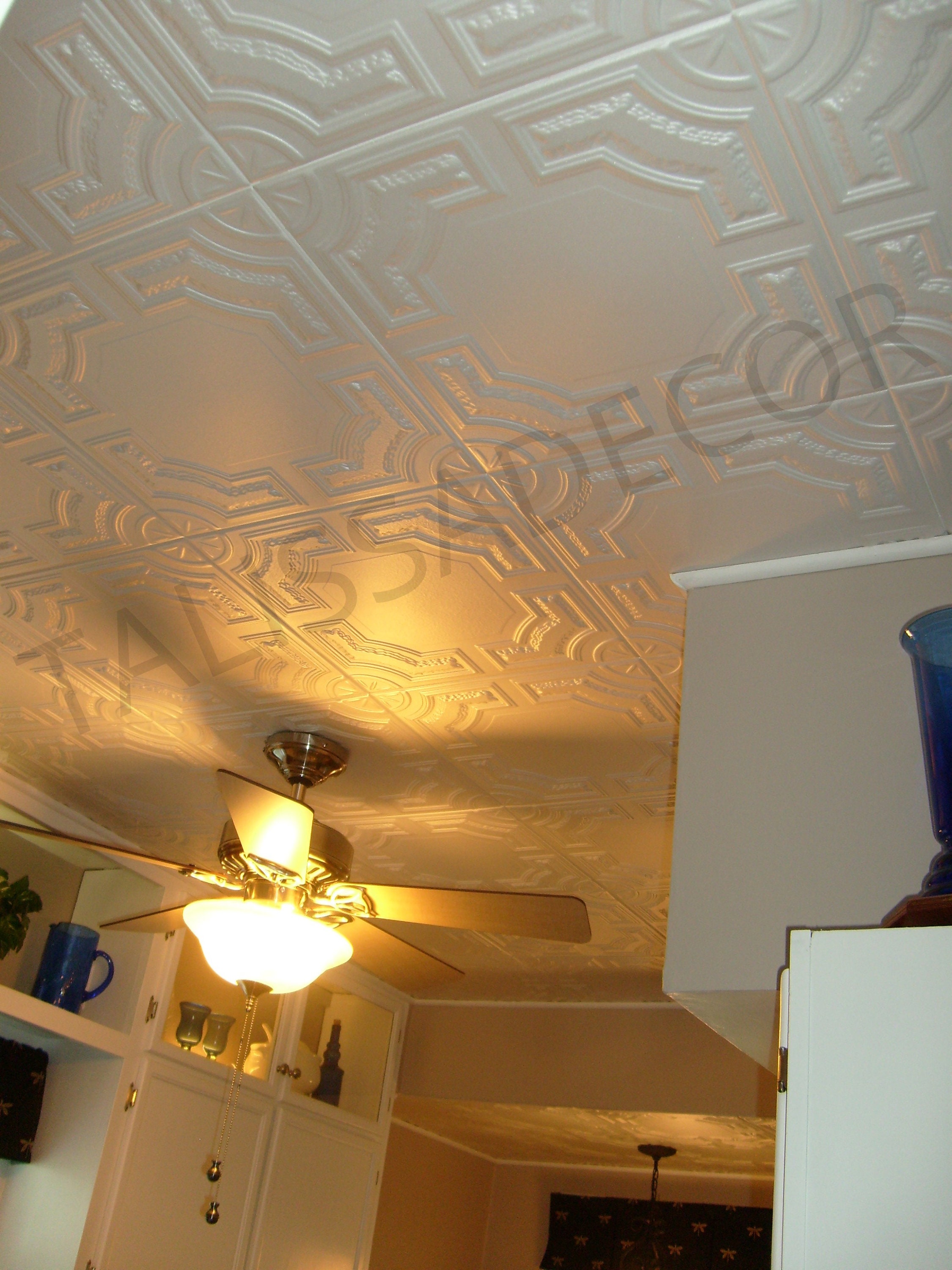 Styrofoam Ceiling Tiles to Cover Popcorn Ceiling. Easy DIY | Etsy