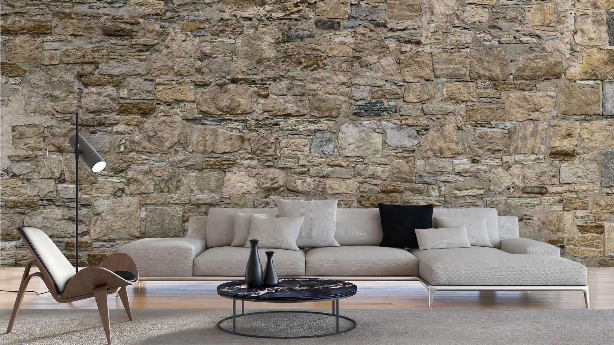 Castle Stones - Removable Photo Mural Medieval Castle Wall Art Print 3D ...