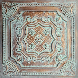 Decorative Faux Tin Ceiling Tiles in Weathered Copper for - Etsy