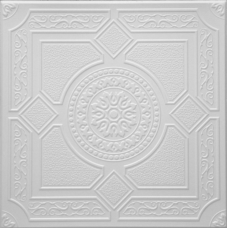 Styrofoam Ceiling Tiles - Could Be Glued Over the Popcorn. Easy DIY ...