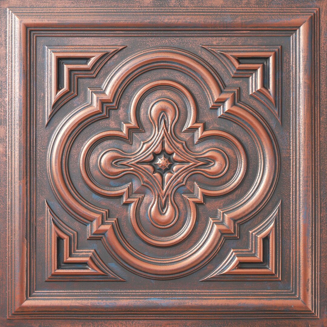Gothic Faux Tin Ceiling Tile for Glue up /drop-in Installation at Home ...