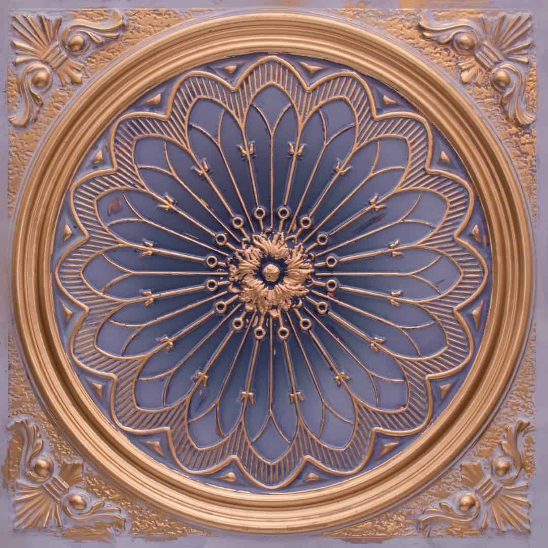 Floral Rondel Design - 2'x2' Faux Tin Ceiling Tiles, 3D Wall Panel #238 ...