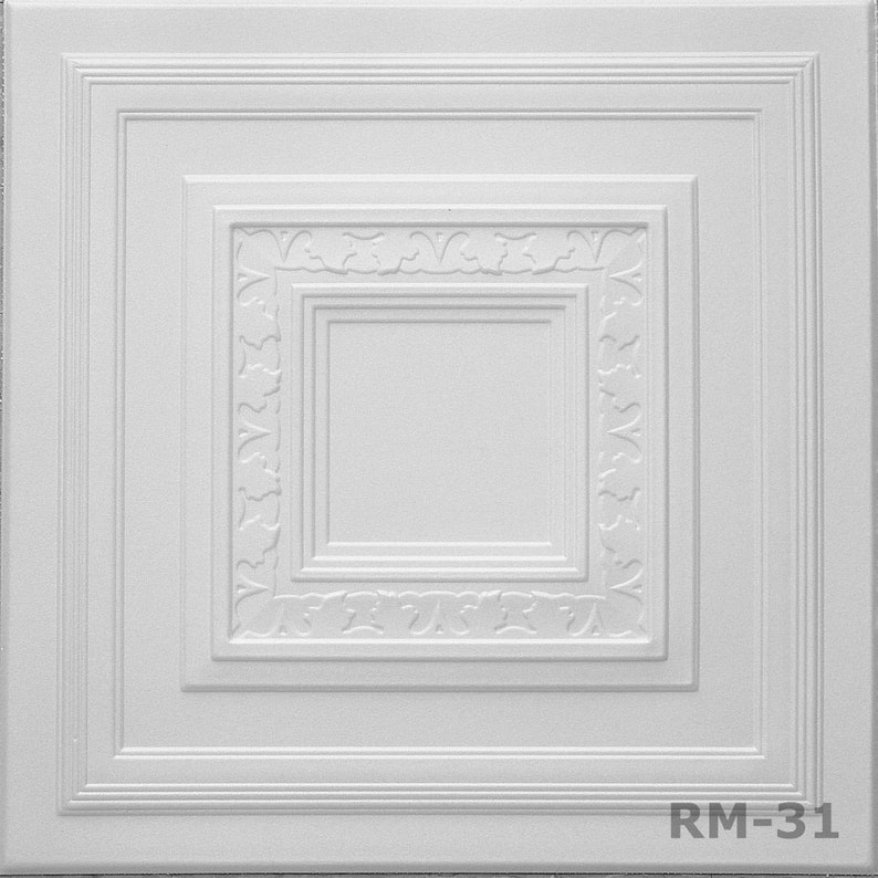 Sample of Styrofoam Ceiling Tile - Cover Popcorn Ceiling. Easy DIY ...