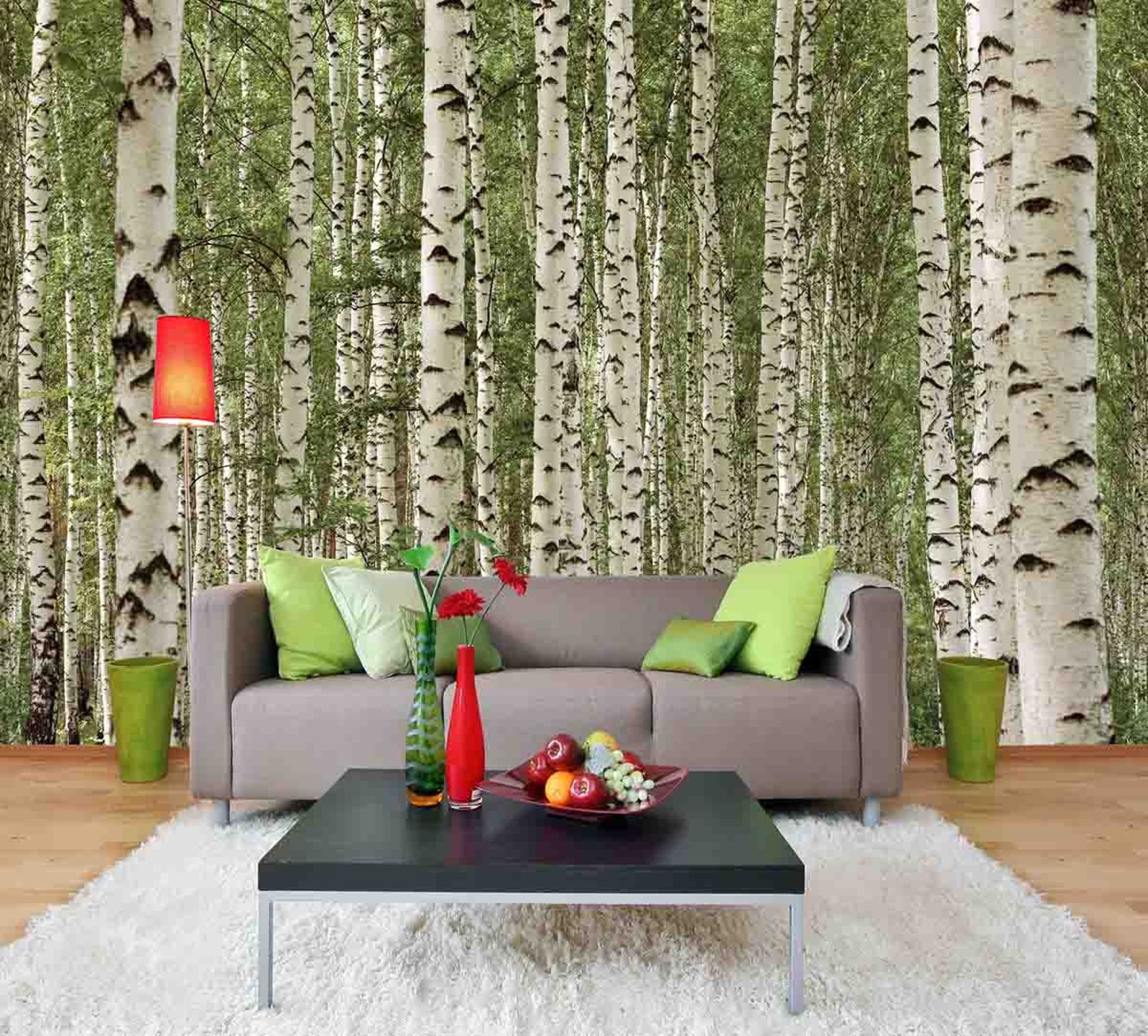 Birch Tree Forest Photo Mural 3D Effect Wall Art Print - Etsy