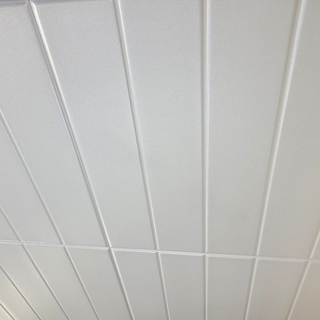 Styrofoam Ceiling Tiles in Beadboard Style to Cover Popcorn. Easy DIY ...