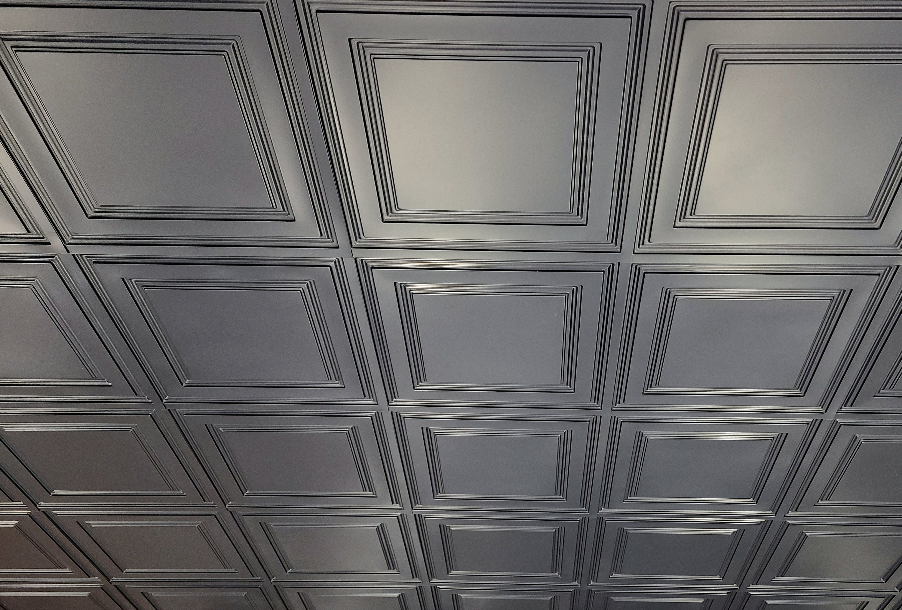 Drop in Decorative PVC Ceiling Tiles in Black Matte. Drop in - Etsy