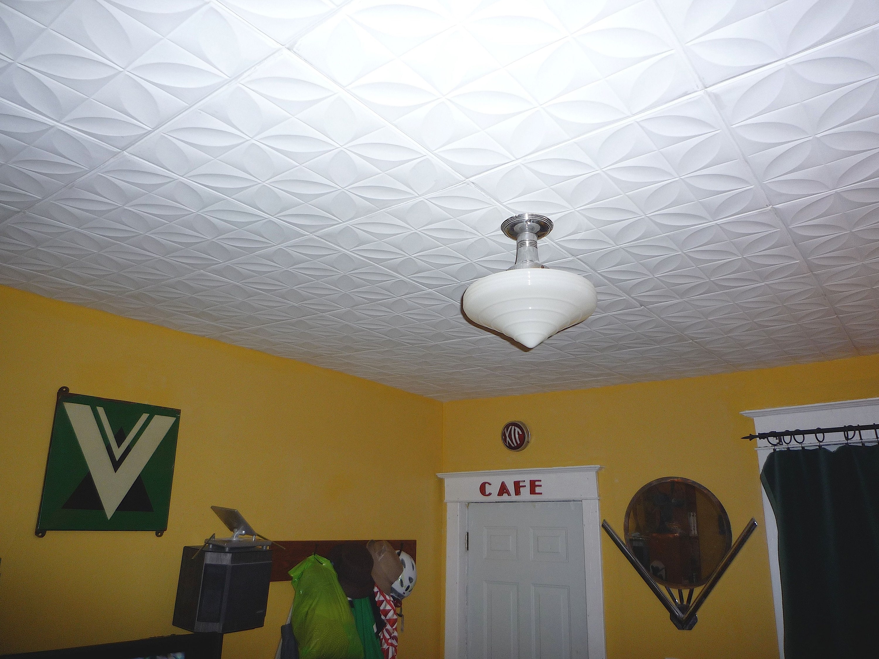 Styrofoam Ceiling Tiles - Popcorn Ceiling Cover. Easy DIY Installation ...