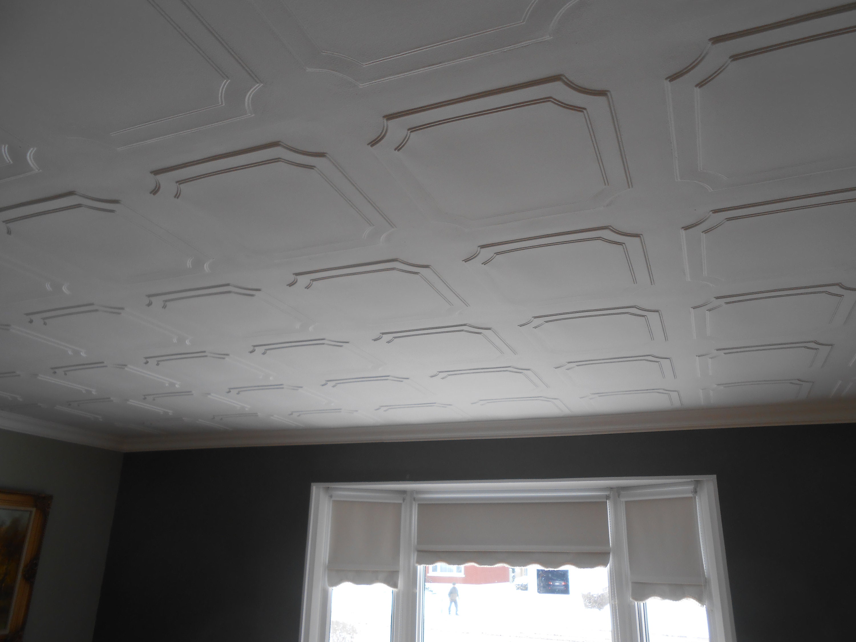 Styrofoam Ceiling Tiles - Cover Popcorn Ceiling. Easy DIY Installation ...