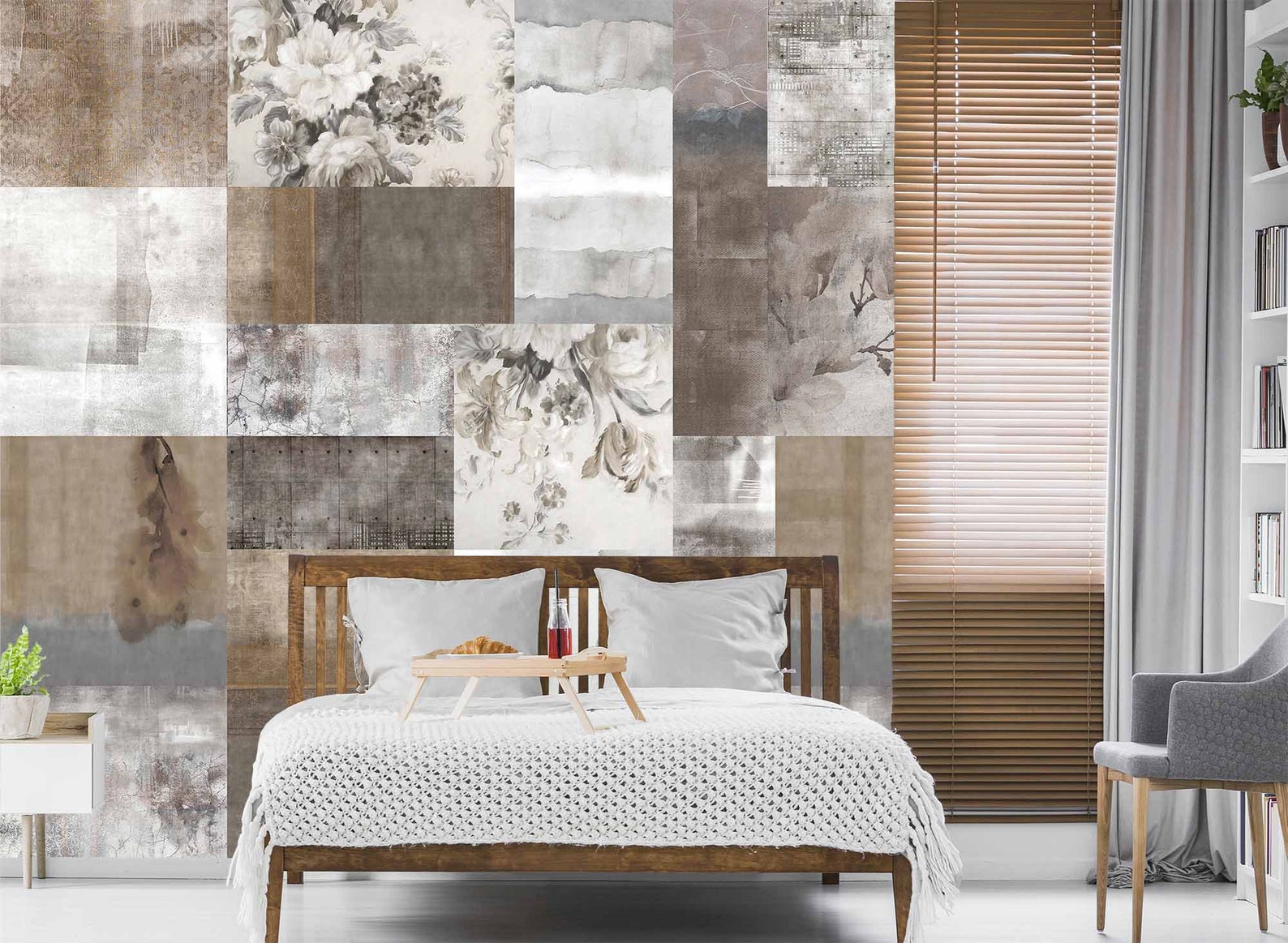 Geometric and Floral Collage Photo Mural Wall Art Print - Etsy