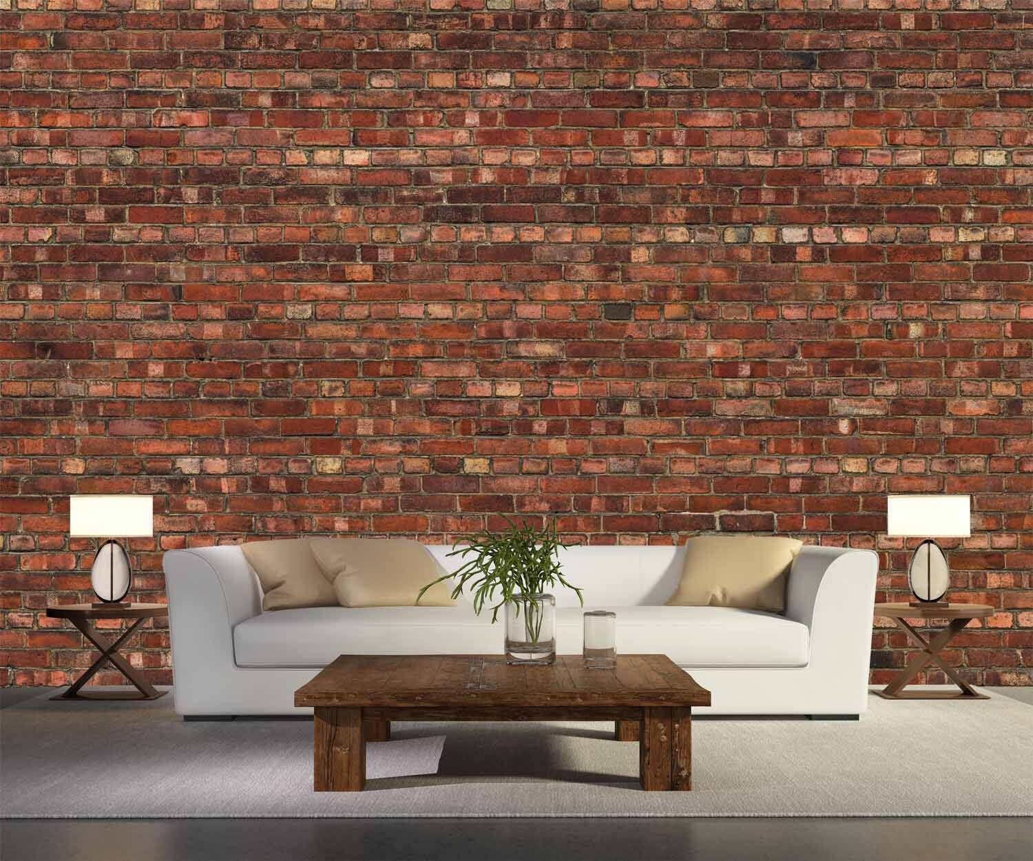 Old Red Brick Wall Photo Mural 3D Effect Wall Art Print - Etsy
