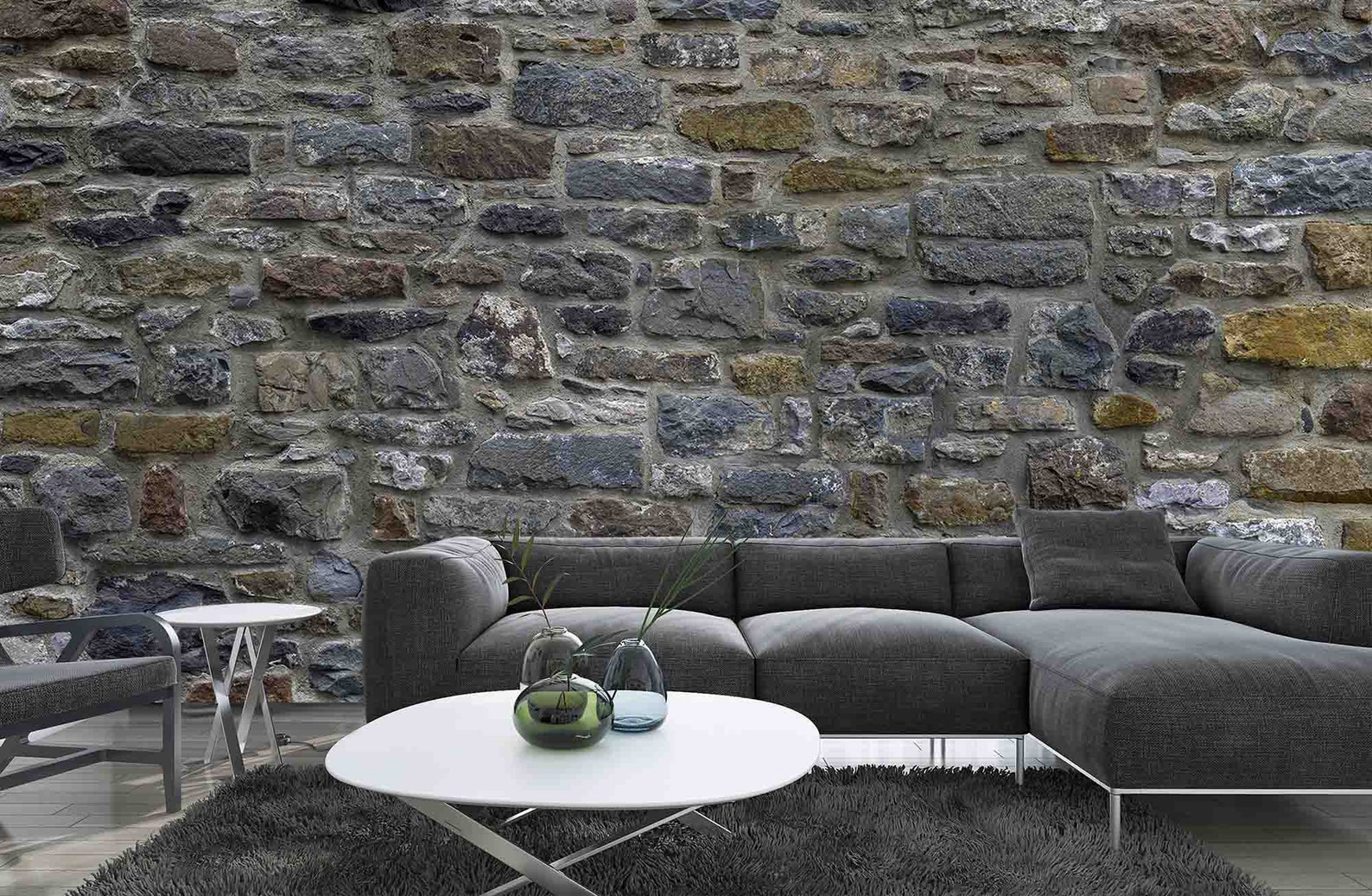 Stone Wall Photo Mural 3D Effect Wall Art Print Removable - Etsy