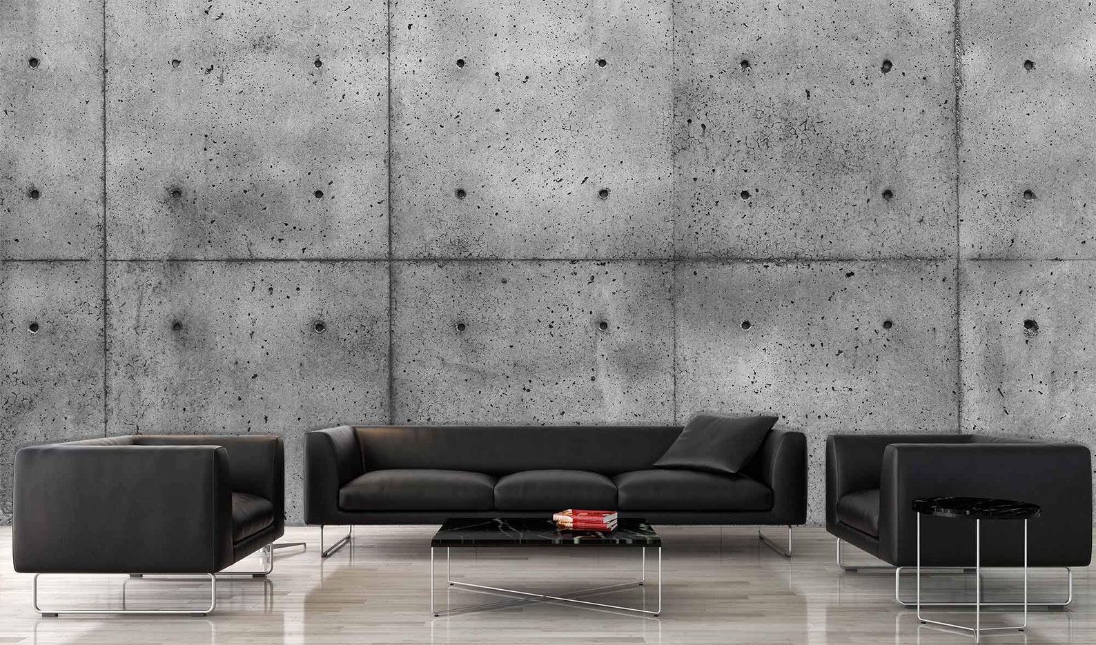 Concrete Wall (HD) - Photo Mural 3D Effect Wall Art Print Removable ...