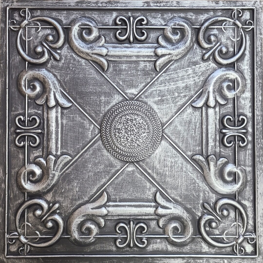Decorative Faux Tin PVC Ceiling Tiles in Vintage Tin. Drop in (existing ...