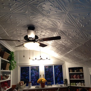Styrofoam Ceiling Tiles - Cover Popcorn Ceiling. Easy DIY Installation ...