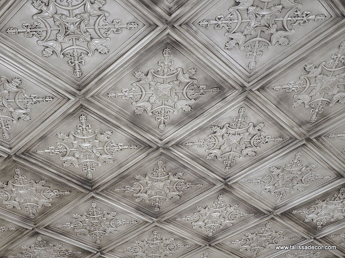 Faux Tin Ceiling Tiles for Dropped Ceiling or Glue up Installation. 10 ...