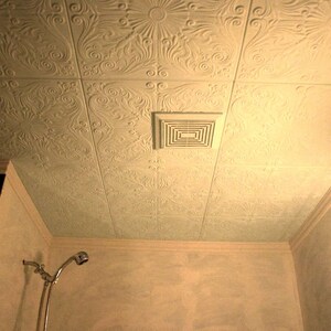 Styrofoam Ceiling Tiles to Cover Popcorn Ceiling. Easy DIY Installation ...