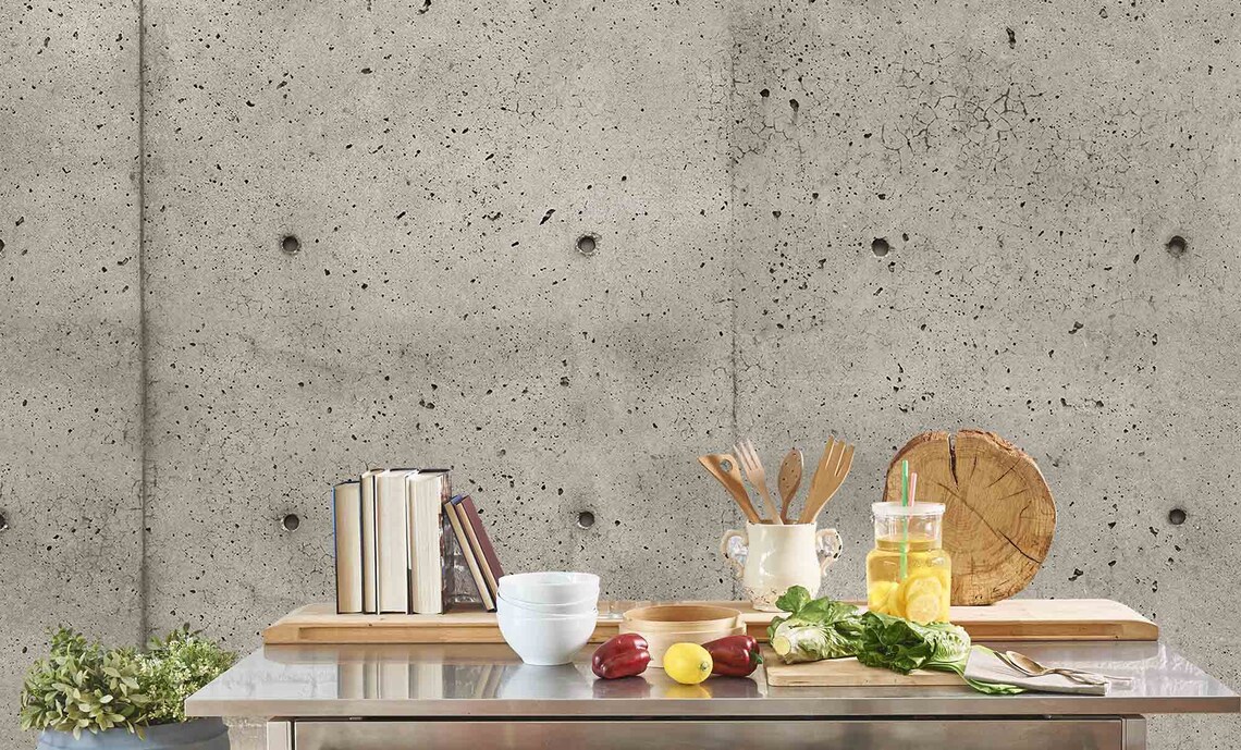 Sand Colored Concrete Wall. Photo Mural 3D effect Wall Art | Etsy