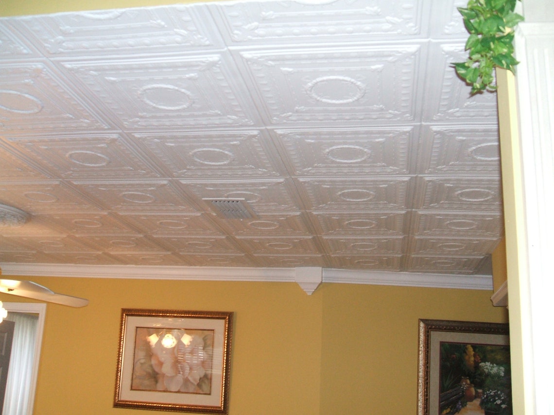 Styrofoam Ceiling Tiles Popcorn Ceiling Tiles. Easy DIY Glue | Etsy