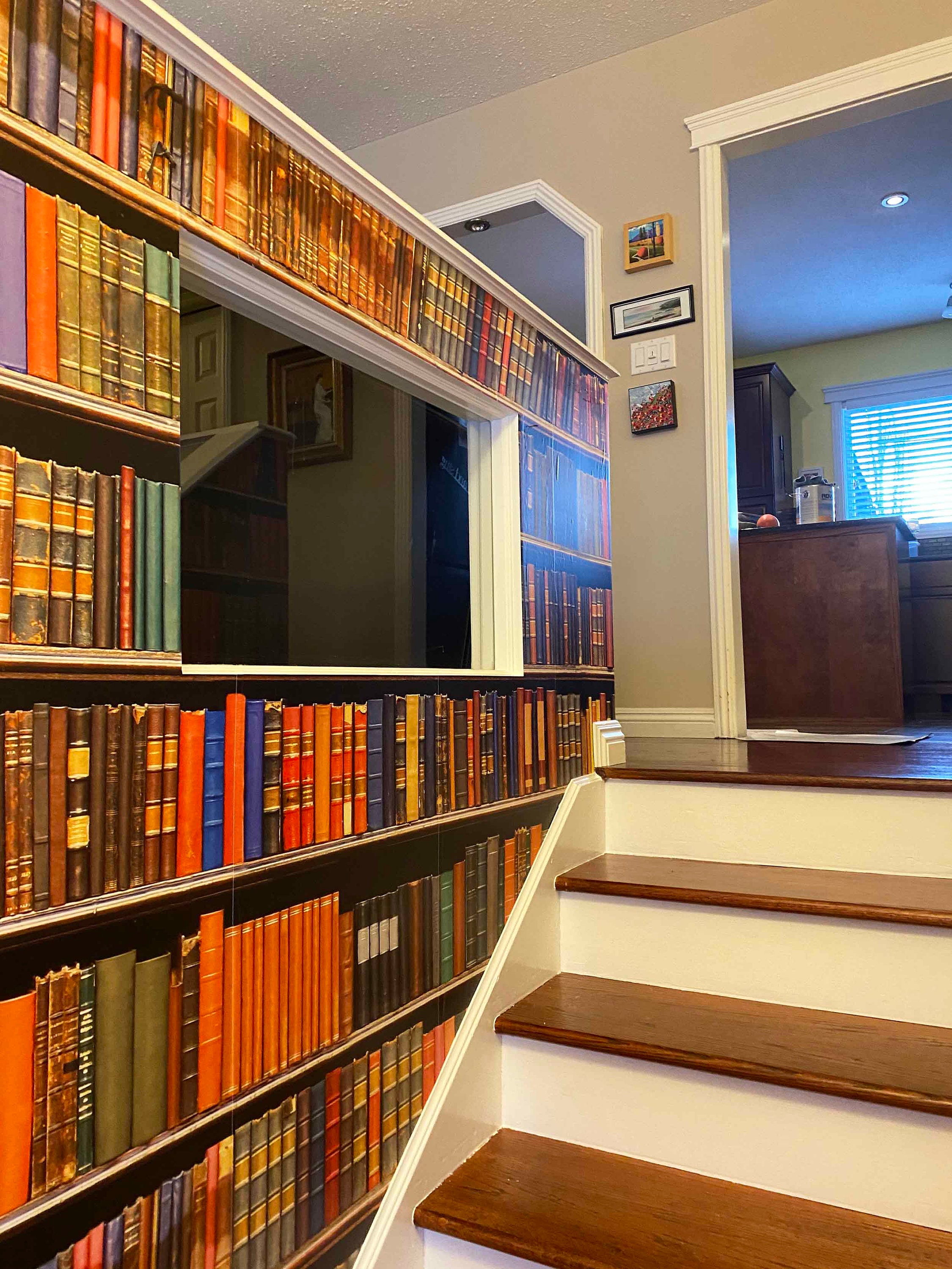 Library With Old Books Mural Wall Art Print Removable Wall - Etsy