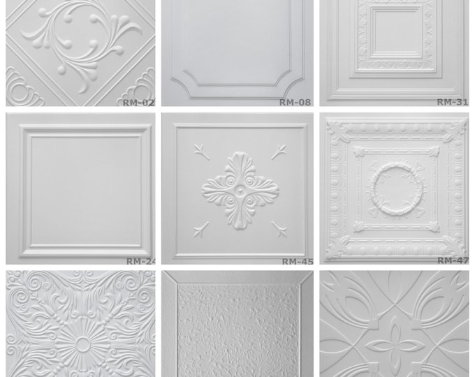 Styrofoam Ceiling Tiles to Cover Popcorn Ceiling. Easy DIY Installation ...