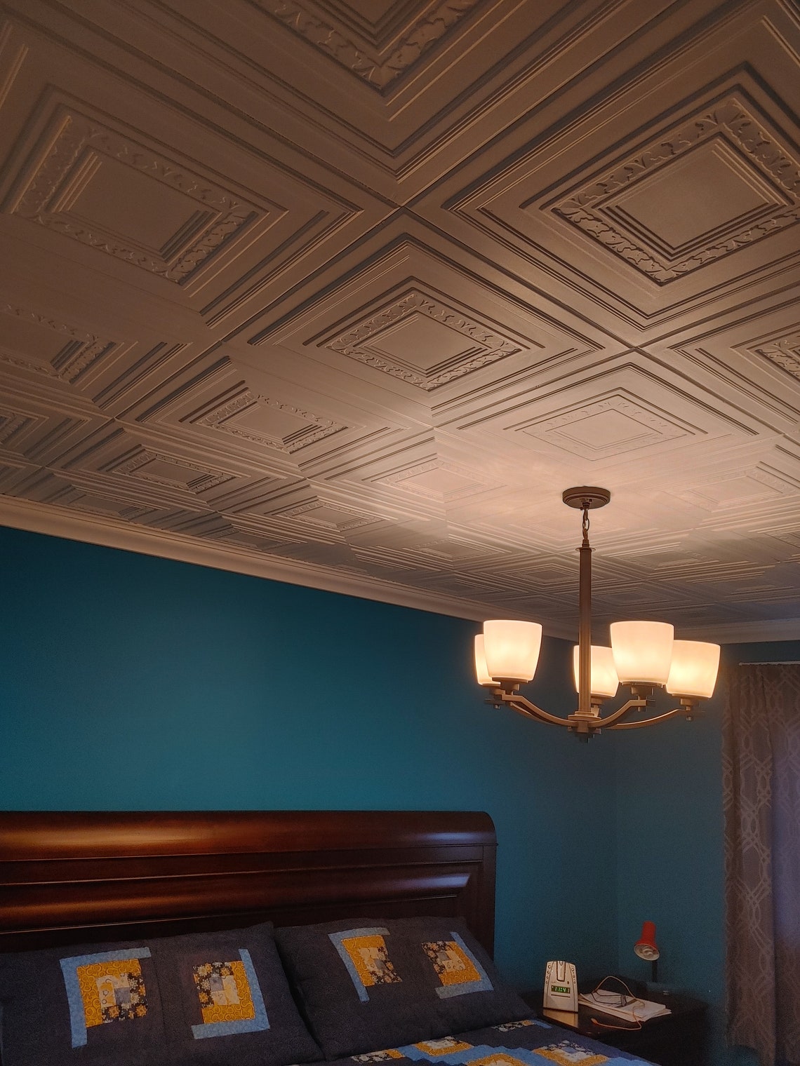 Styrofoam Ceiling Tiles - Popcorn Ceiling Cover. Easy DIY Installation ...