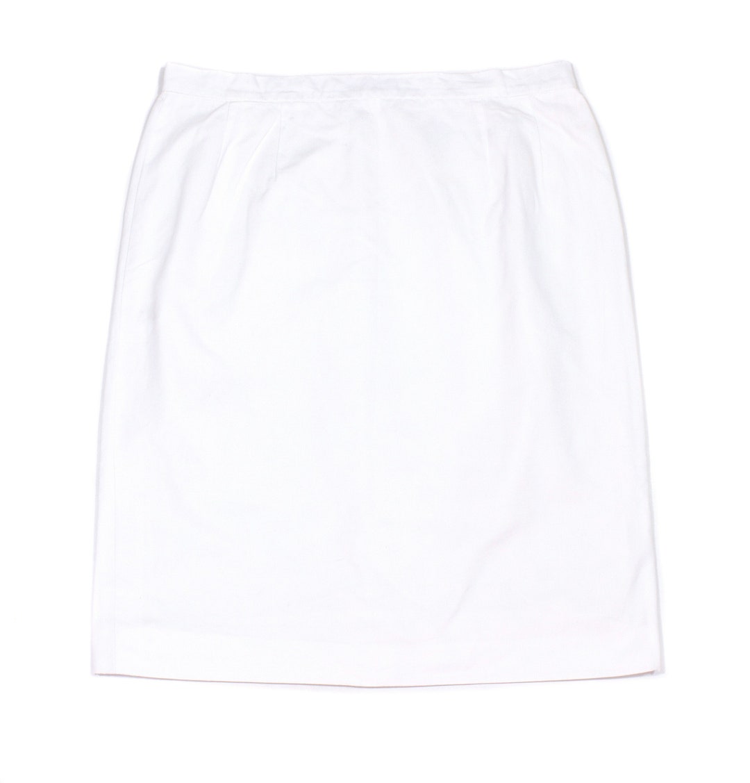 Chanel 80S Logo Buttons White Skirt Vintage - Etsy