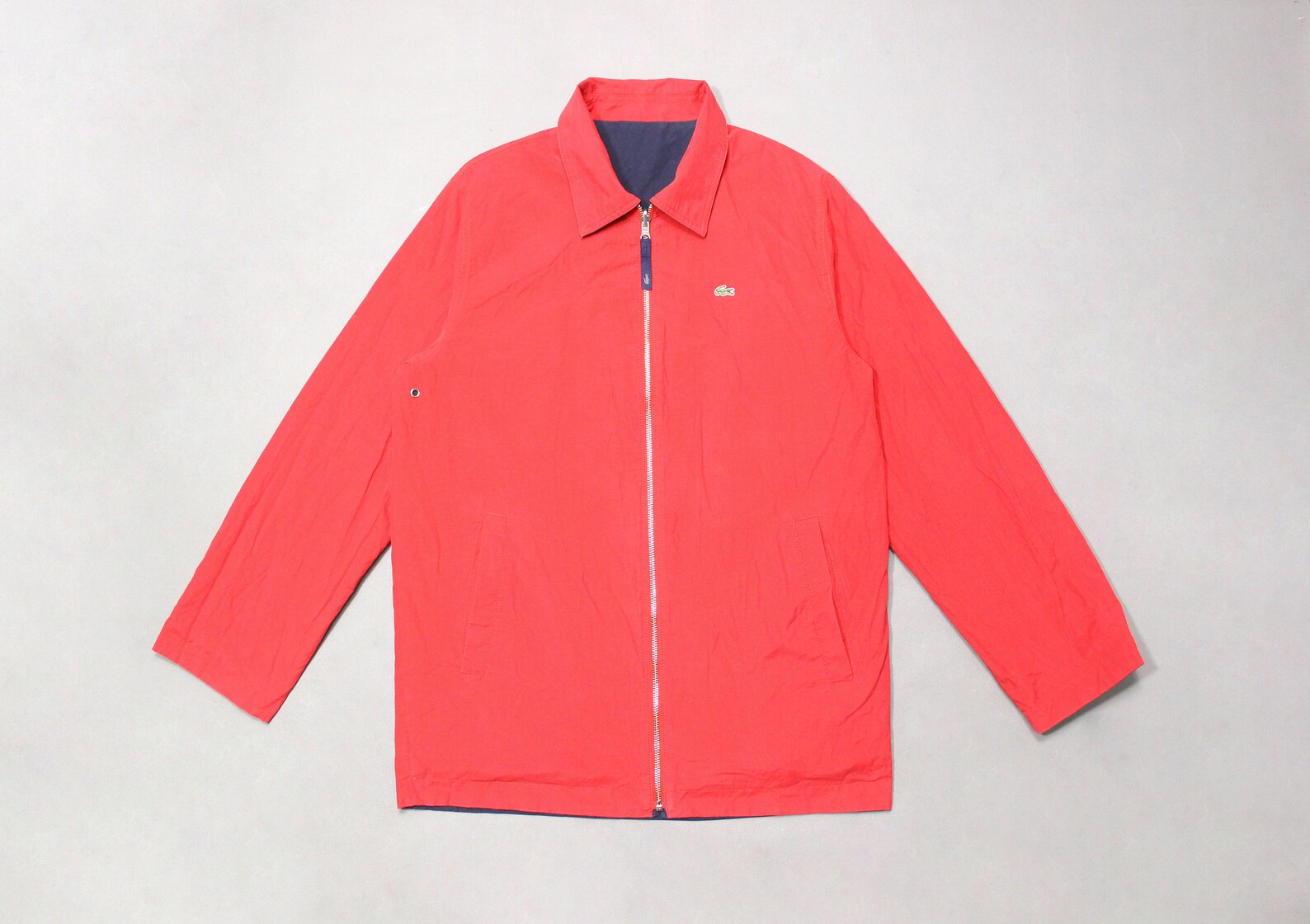Lacoste Vintage Red-navy Reversible Harrington Jacket - Etsy