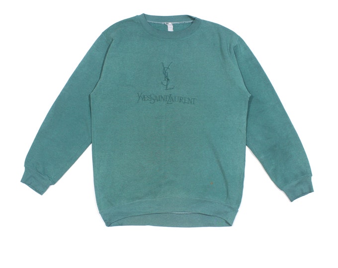 Yves Saint Laurent 80S YSL Big Logo Faded Light Sweatshirt Vintage - Etsy