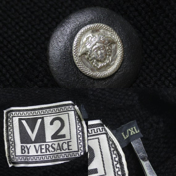 Versace V2 90S Medusa Metal Logo Heavy Knit Vintage - Gem