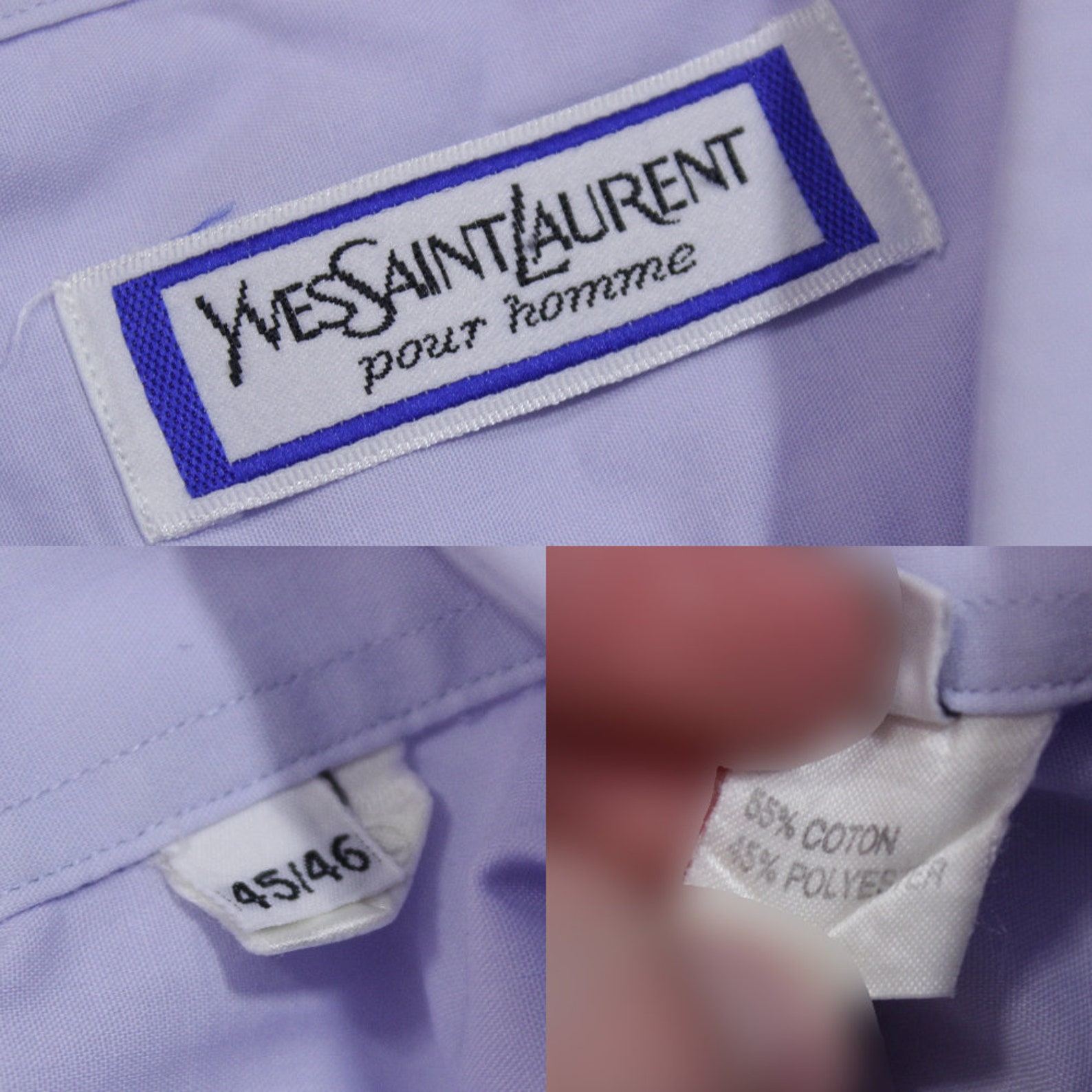 Yves Saint Laurent 90S YSL Logo Dress Shirt Vintage - Etsy