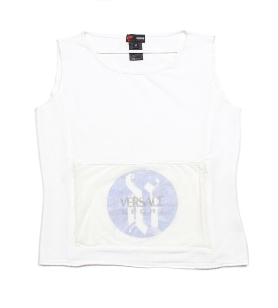 Versace Sport 90S Big Logo Pocket Stretch Tank Top Vi… - Gem