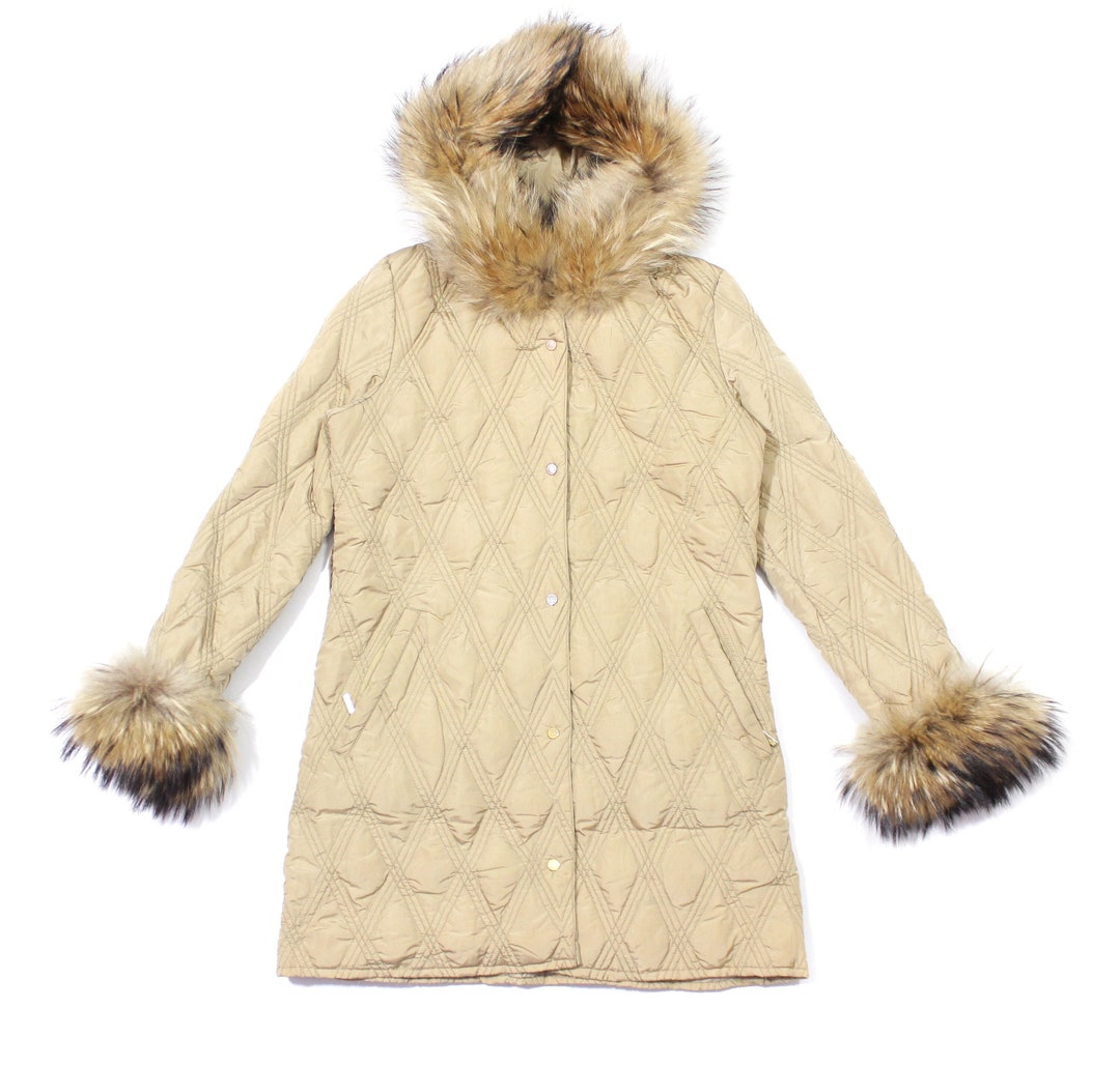 Moncler Goose Down Quilted Fur Jacket Vintage - Etsy