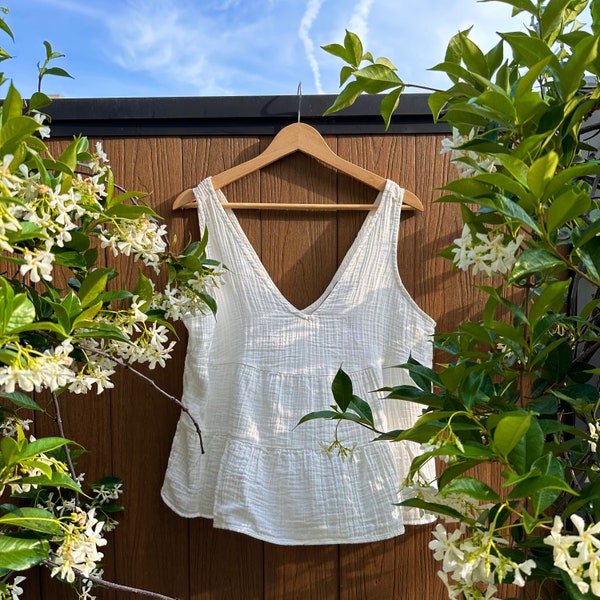 White Linen Tank - Etsy