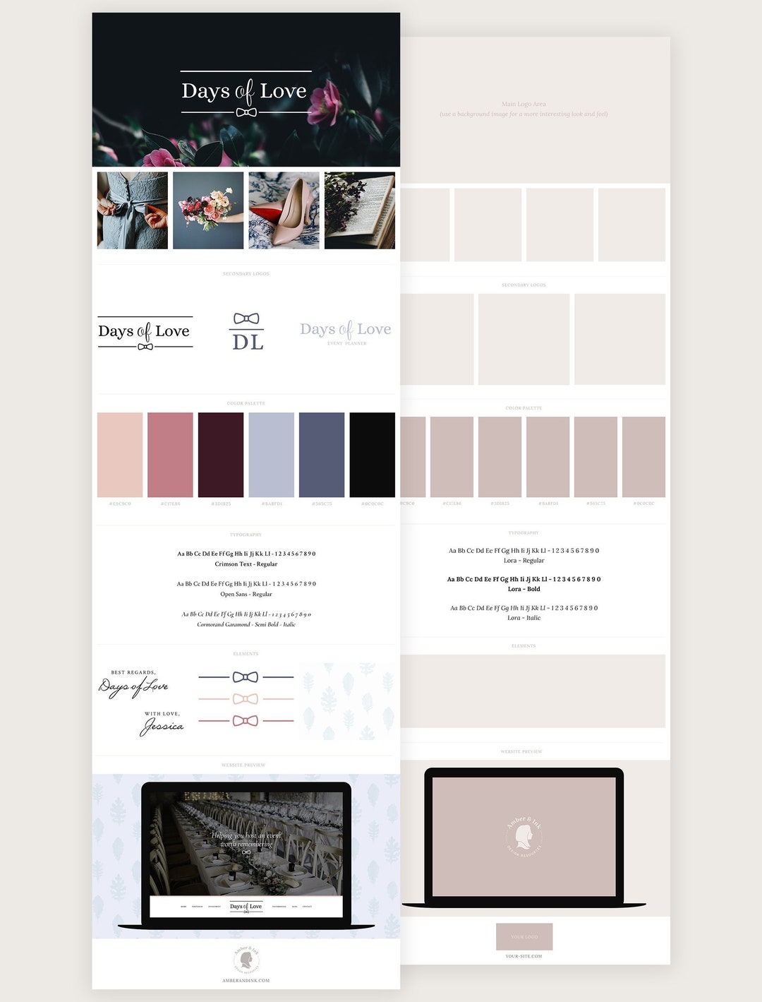 Brand Board Template, Branding Board Template, Brand Board Template for ...